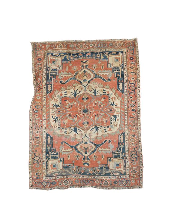 Bonhams : A Serapi carpet North West Persia, 12 ft 8 in x 9 ft 6 in ...