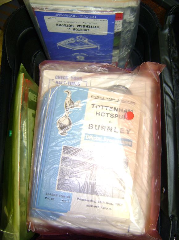 Bonhams : A box of spurs football programmes