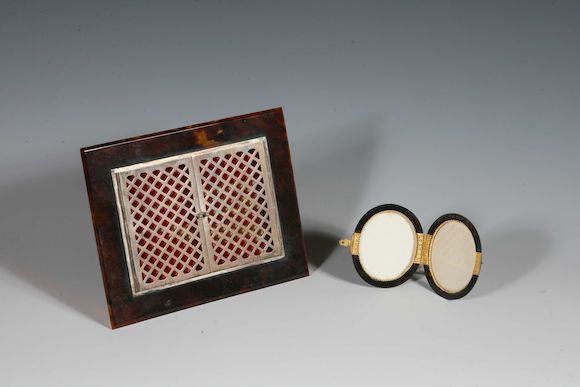 Bonhams : An Asprey's silver mounted tortoiseshell rectangular easel ...