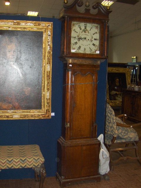 Bonhams : An oak mahogany and yew wood cased eight day longcase clock ...