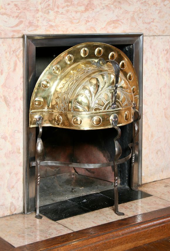 Bonhams : A mid-18th Century wrought iron and embossed brass Dutch curfew