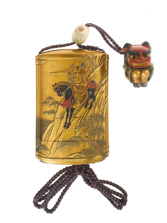 Bonhams : A gold lacquer four-case inro By Koma Kyuhaku, late 19th century