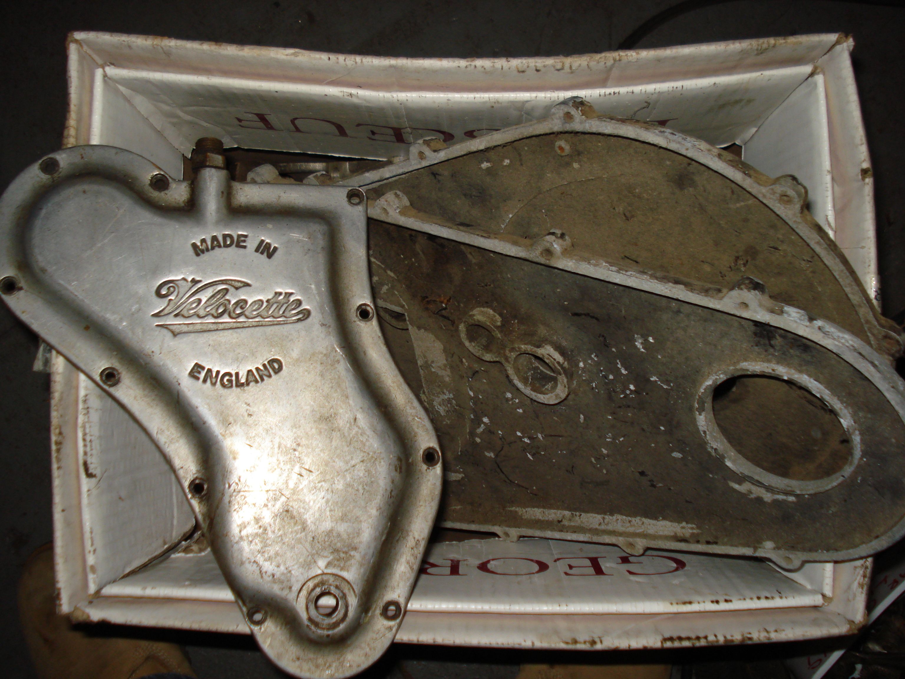 Bonhams Cars : An assortment of cast alloy Velocette engine cases.