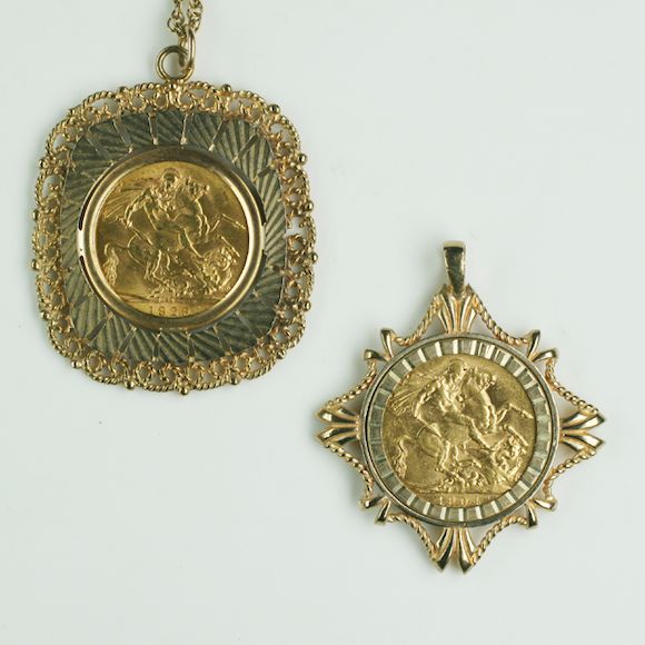 Bonhams : Edward VII: A sovereign, 1904, in 9ct gold pendant mount ...