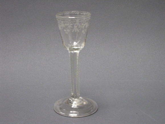 Bonhams A Facet Stem Wine Glass Circa 1780