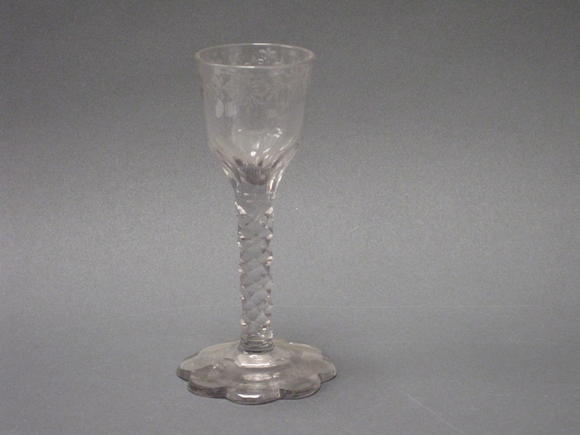Bonhams A Facet Stem Wine Glass Circa 1780