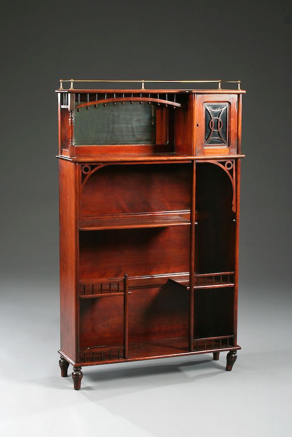 Bonhams : A Victorian Arts & Crafts mahogany open bookcase