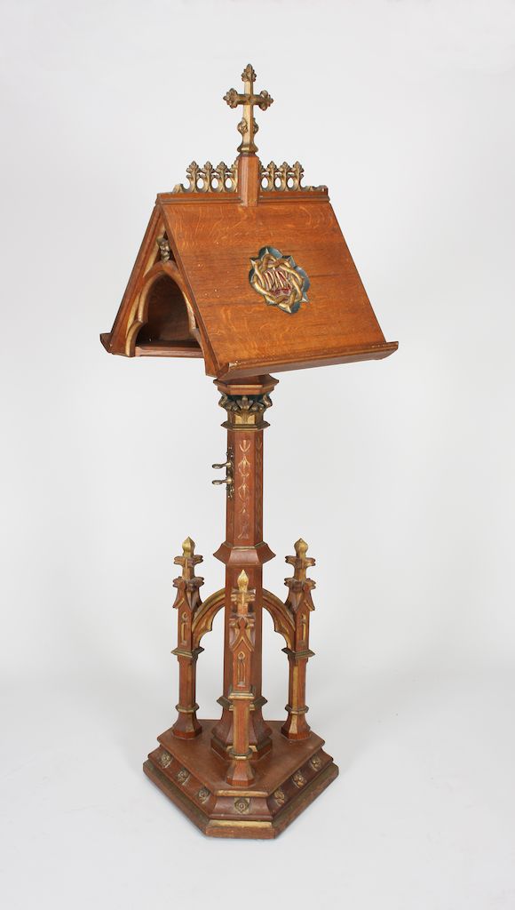 Bonhams : A Gothic design carved oak and parcel gilt lectern ...