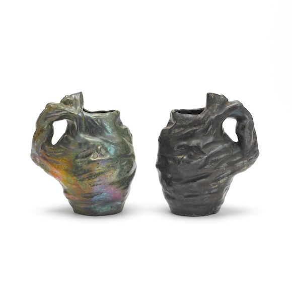 Bonhams : Domenico Zumbo a pair of Art Nouveau stoneware vases, circa 1900