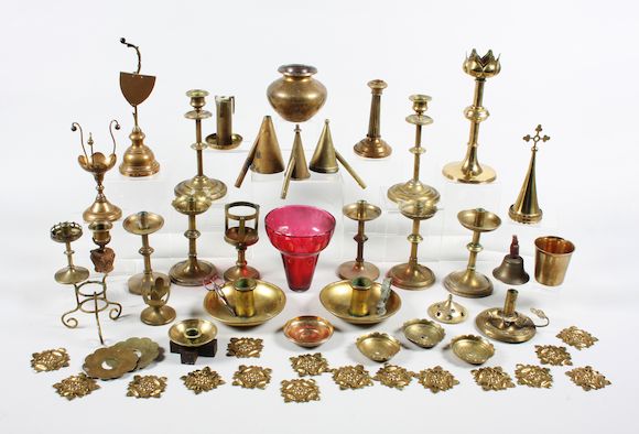 Bonhams : A group of various Gothic design Pugin style brass ...