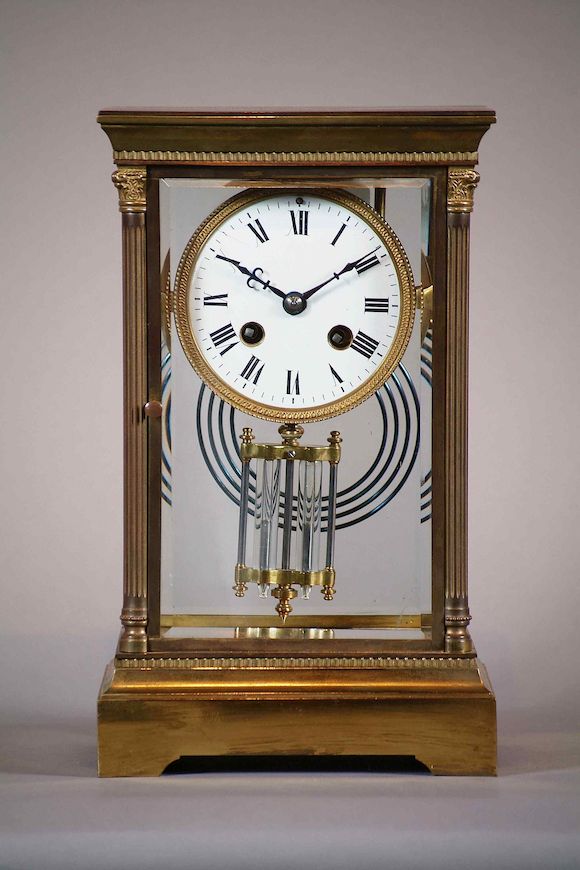 Bonhams : A French brass-cased four glass mantel clock Anonymous, circa ...
