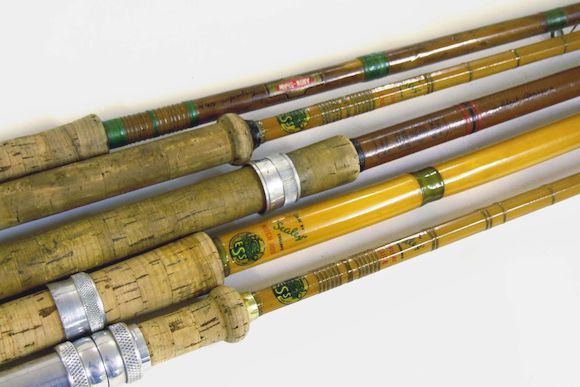 Bonhams : Nine coarse fishing rods all in cloth bags to include: a ...