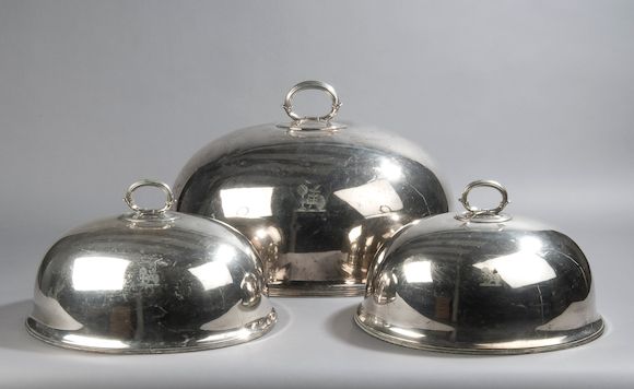 Bonhams : An early 19th Century Old Sheffield plate dome cover together ...