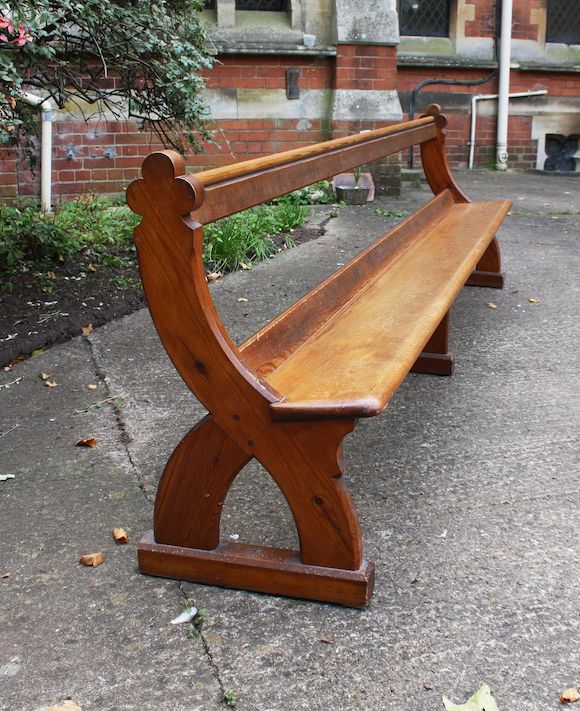 Bonhams : A Gothic design pitch pine pew, attributed to Edward W. Pugin ...