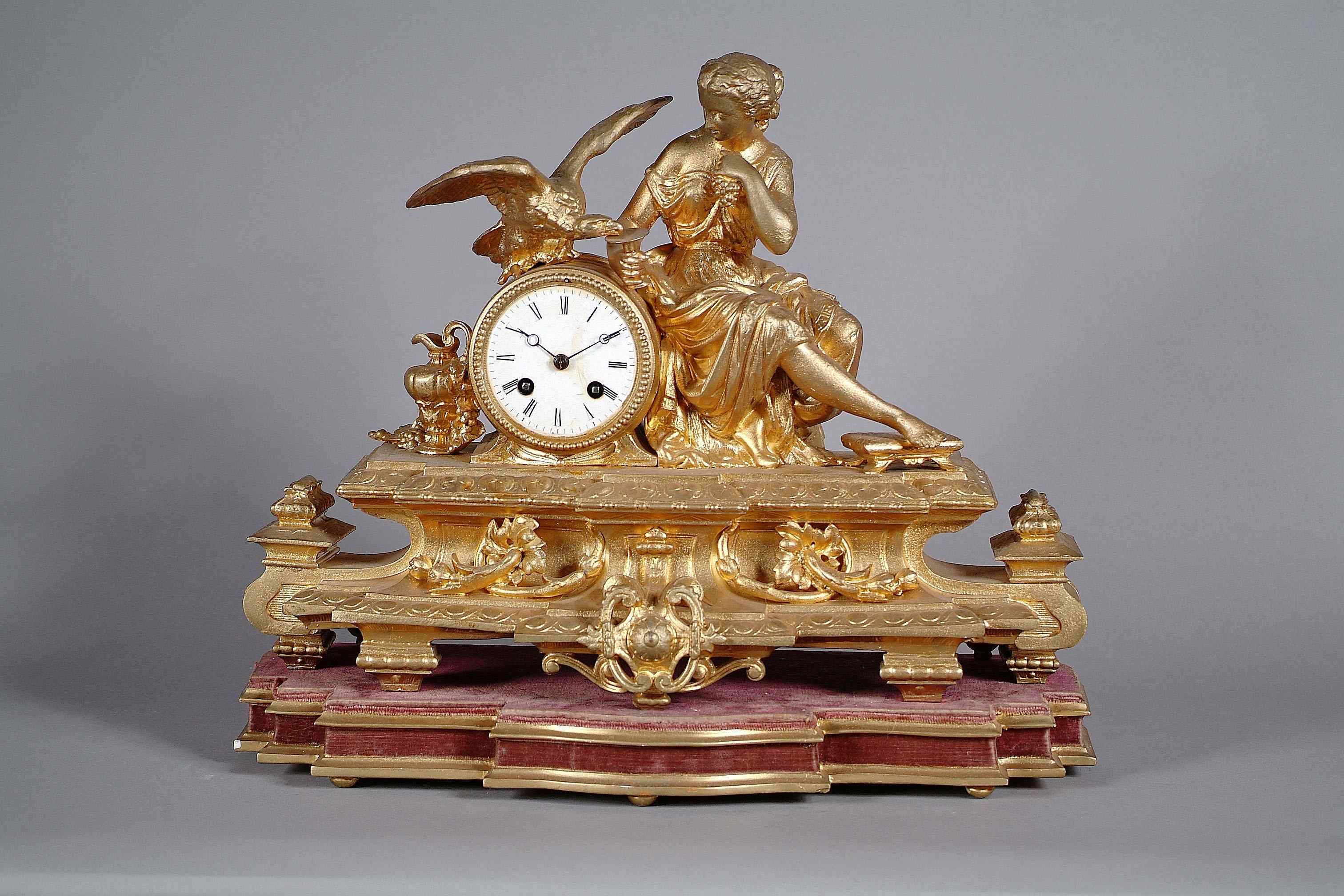 A 19th century French gilt spelter figural mantel clock - auctions ...