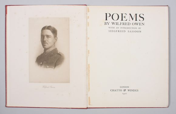 Bonhams : Owen (Wilfred): Poems with an introduction by Siegfried Sassoon