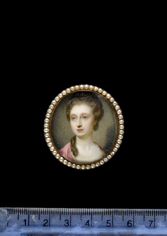Bonhams : English School, circa 1775 A Lady, wearing pink dress, her ...