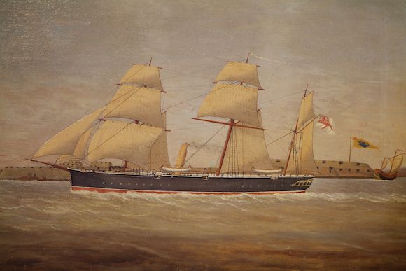 Bonhams : E. Roy (Colonial School later 19th century) H.M.S. Midge off ...