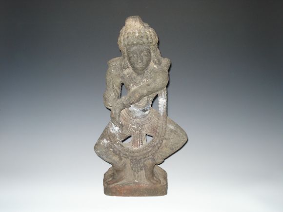 Bonhams : A 19th Century Asian stone sculpture of a dancer