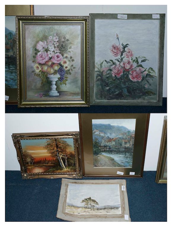 Bonhams : Edith Hall 'The Old Bridge' Yorkshire 38cm x 29cm, (together ...