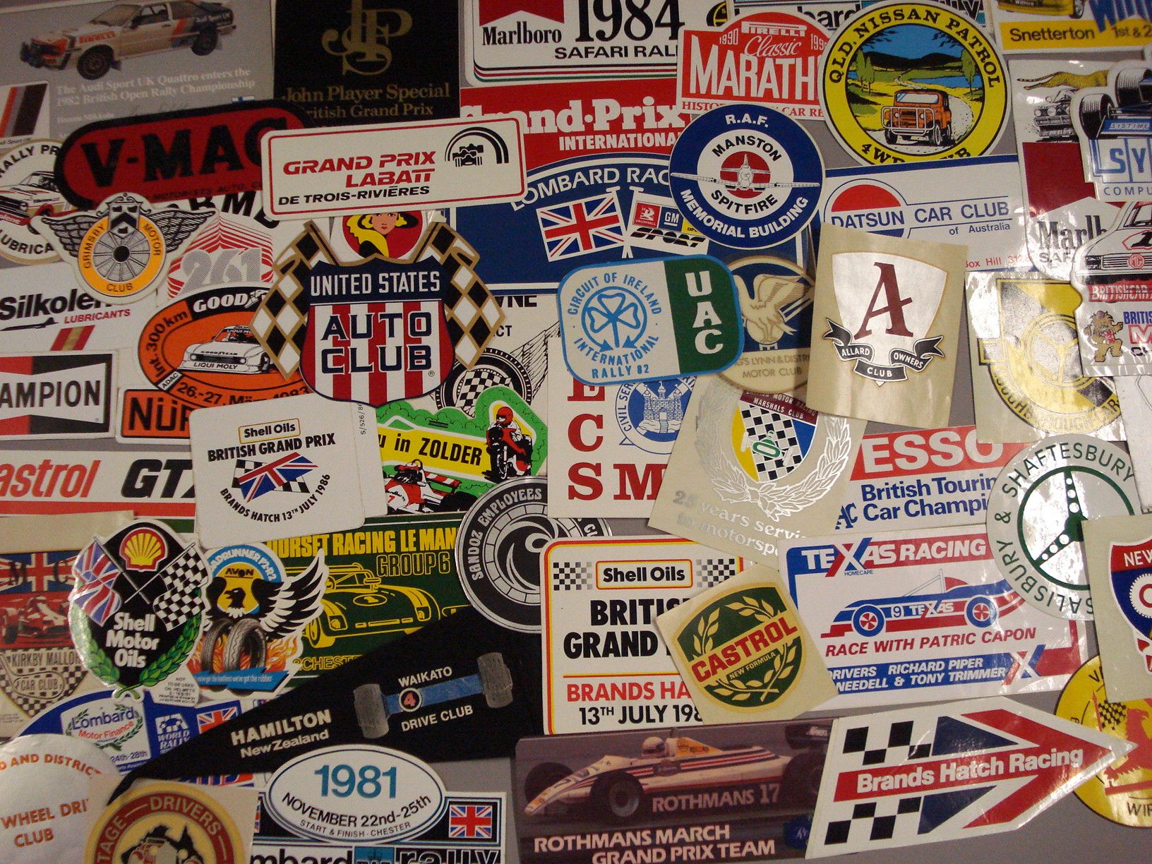 Bonhams Cars : A large collection of motoring stickers and transfers.
