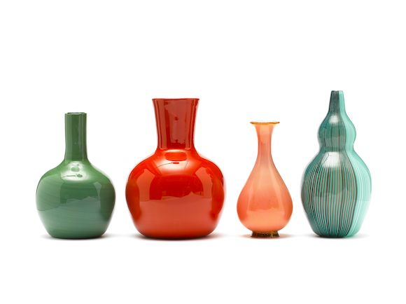 Bonhams : Carlo Scarpa for Venini A 'Laccato cinesi' a green glass vase ...