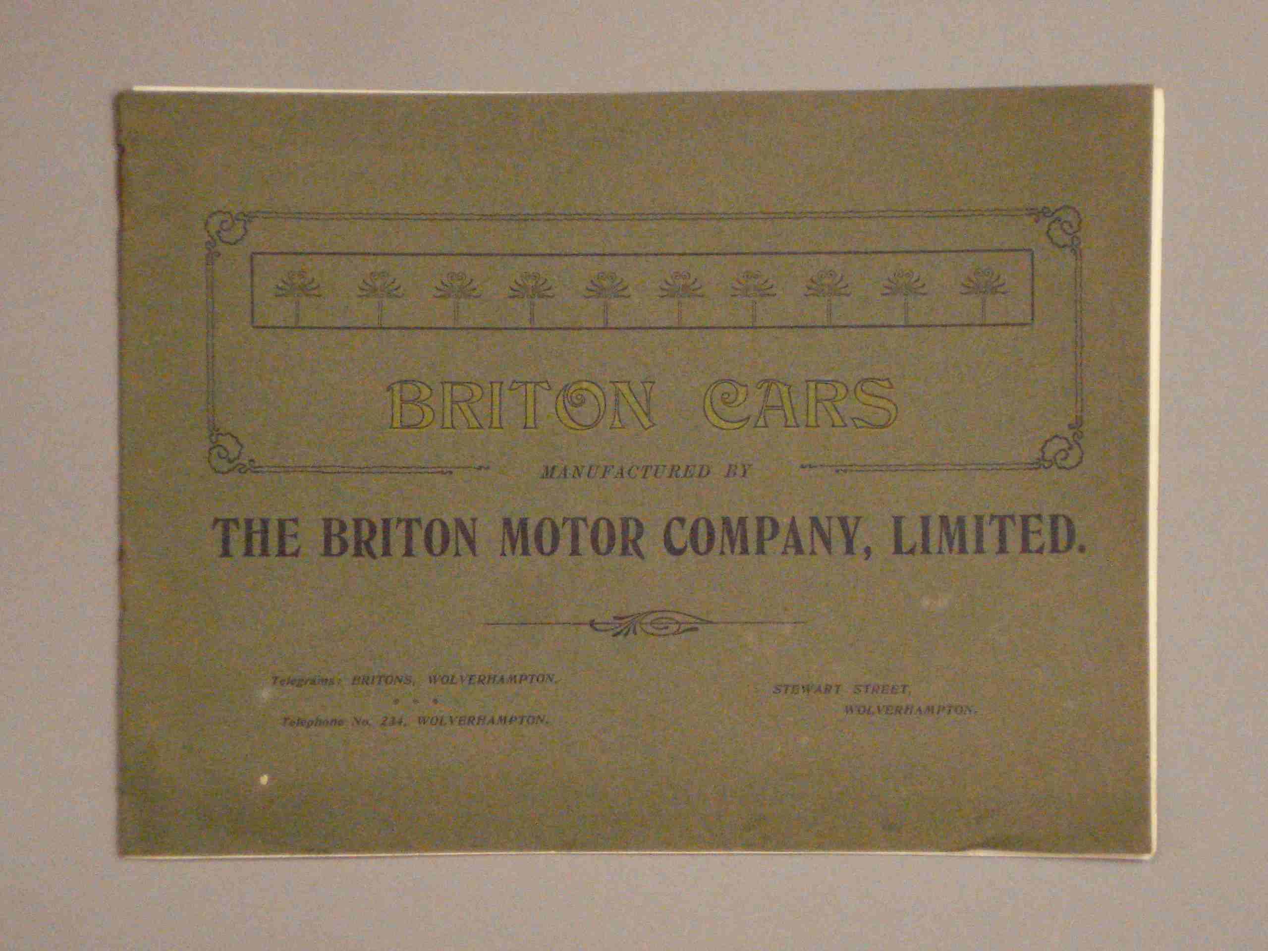 Bonhams Cars : A Briton Cars sales brochure, 1908,
