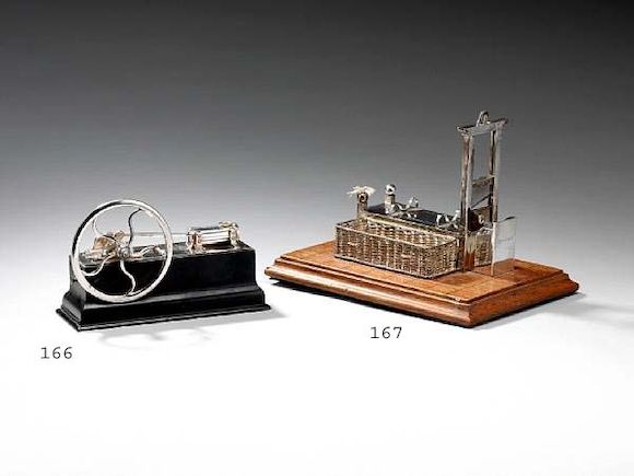 Bonhams : A late Victorian novelty electroplated steam piston table ...