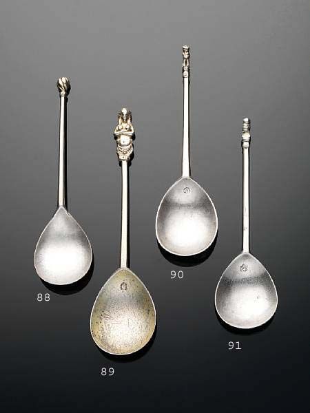 Bonhams : An unmarked early 16th century silver Wrythen knop spoon ...