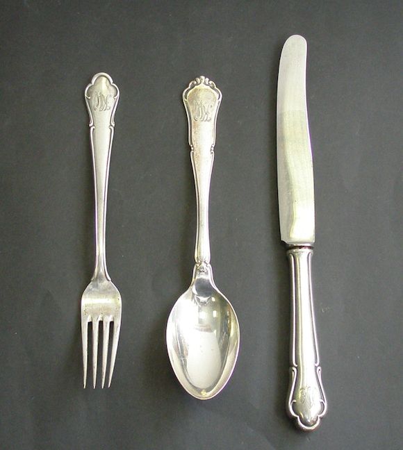 Bonhams : A matched German silver table service of flatware, two ...