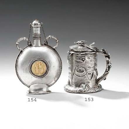 Bonhams : Judaica:- A 20th century Palestinian silver two-handled flask ...