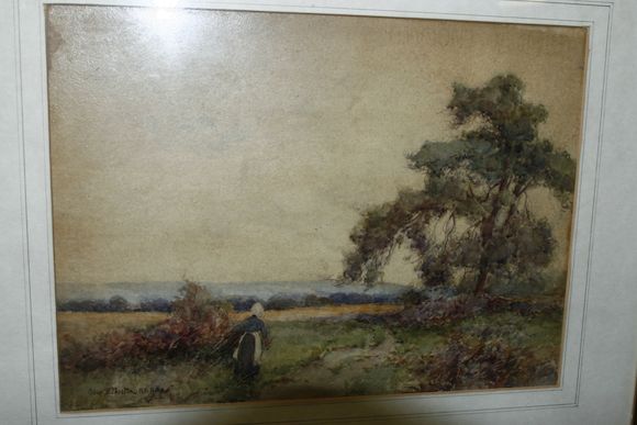 Bonhams : Adam E Proctor Landscape, 26 x 36cm.