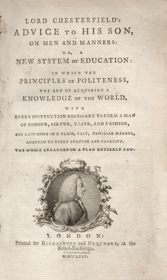 Bonhams : CHESTERFIELD (PHILIP DORMER STANHOPE, 4th Earl of) Lord ...