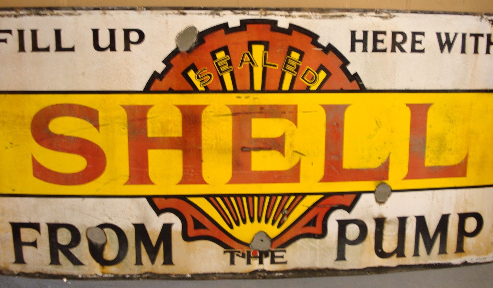 Bonhams Cars : A Sealed Shell enamel sign,