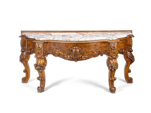 Bonhams : A Scottish Victorian walnut and pollard elm serving table