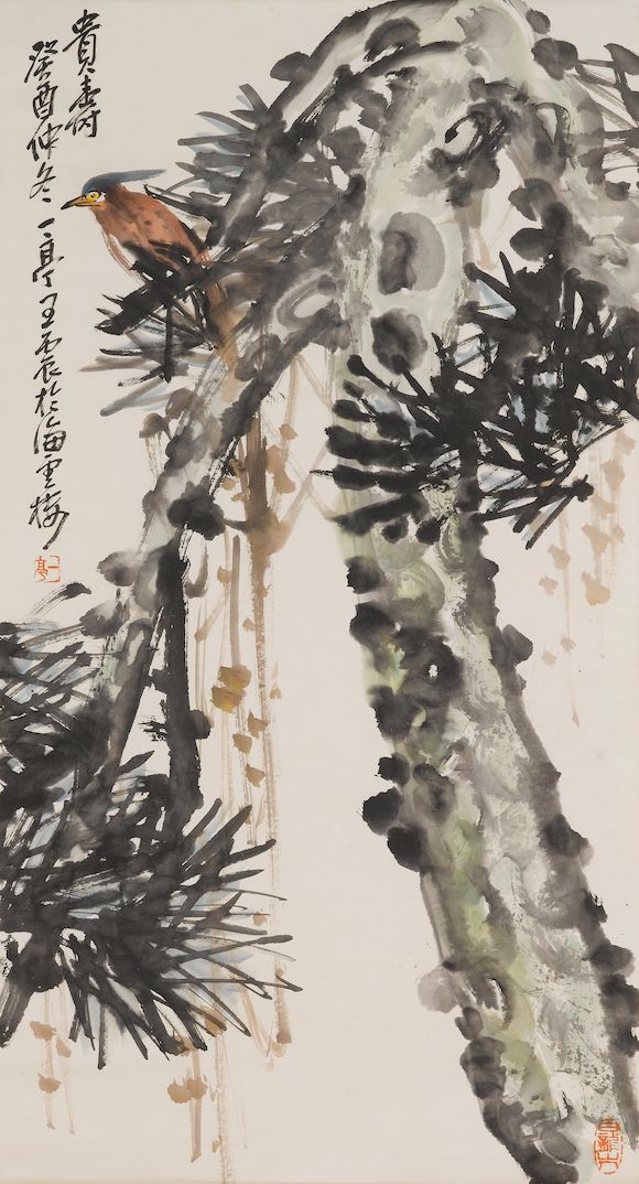 Bonhams : Wang Zhen (1867-1938) Longtail Bird