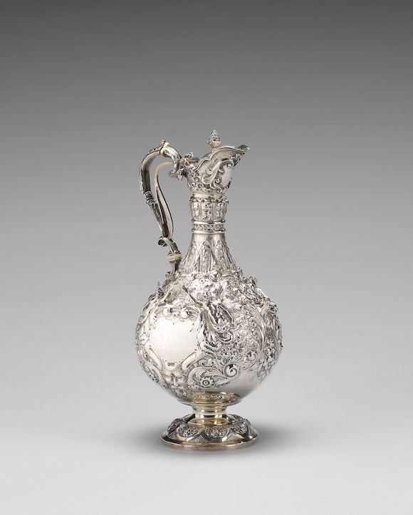 Bonhams : An Edwardian silver 'Armada' pattern claret jug, by Charles ...