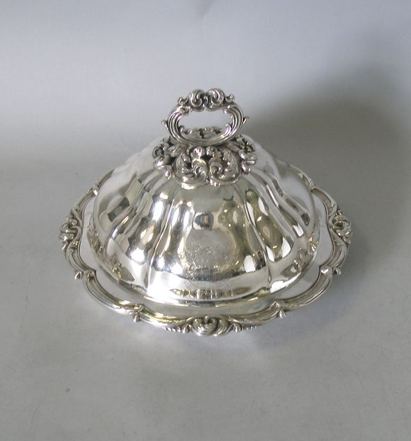 Bonhams : A William IV silver entrée dish base with an associated old ...