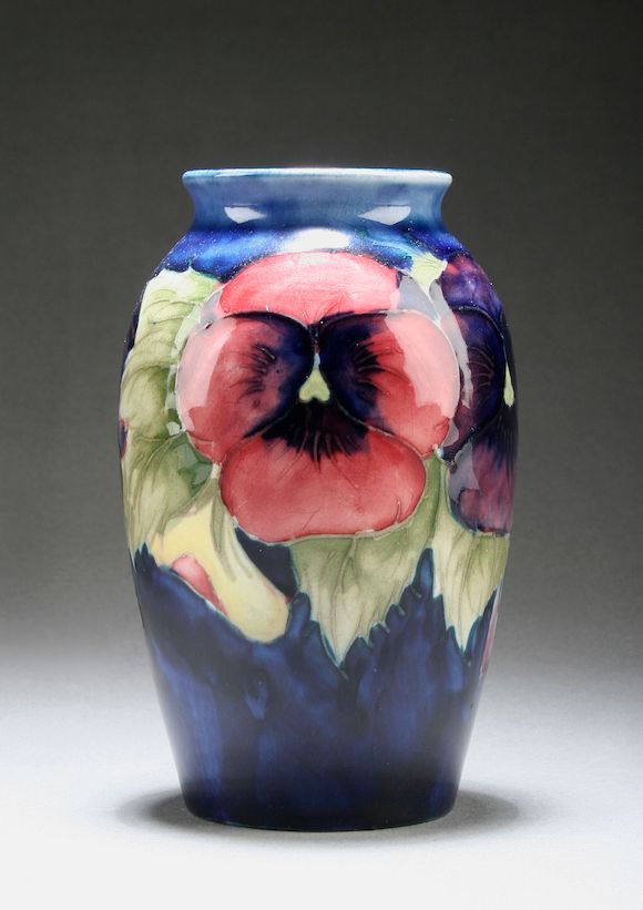 Bonhams : A small Moorcroft 'Pansy' vase