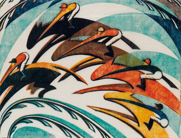 Bonhams : Sybil Andrews, CPE (British/Canadian, 1898-1993) Racing ...