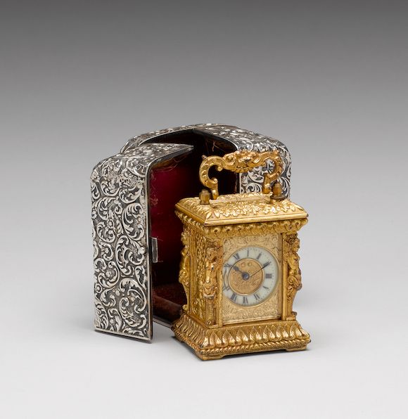 Bonhams : An Edwardian silver timepiece case, by Walker & Hall ...