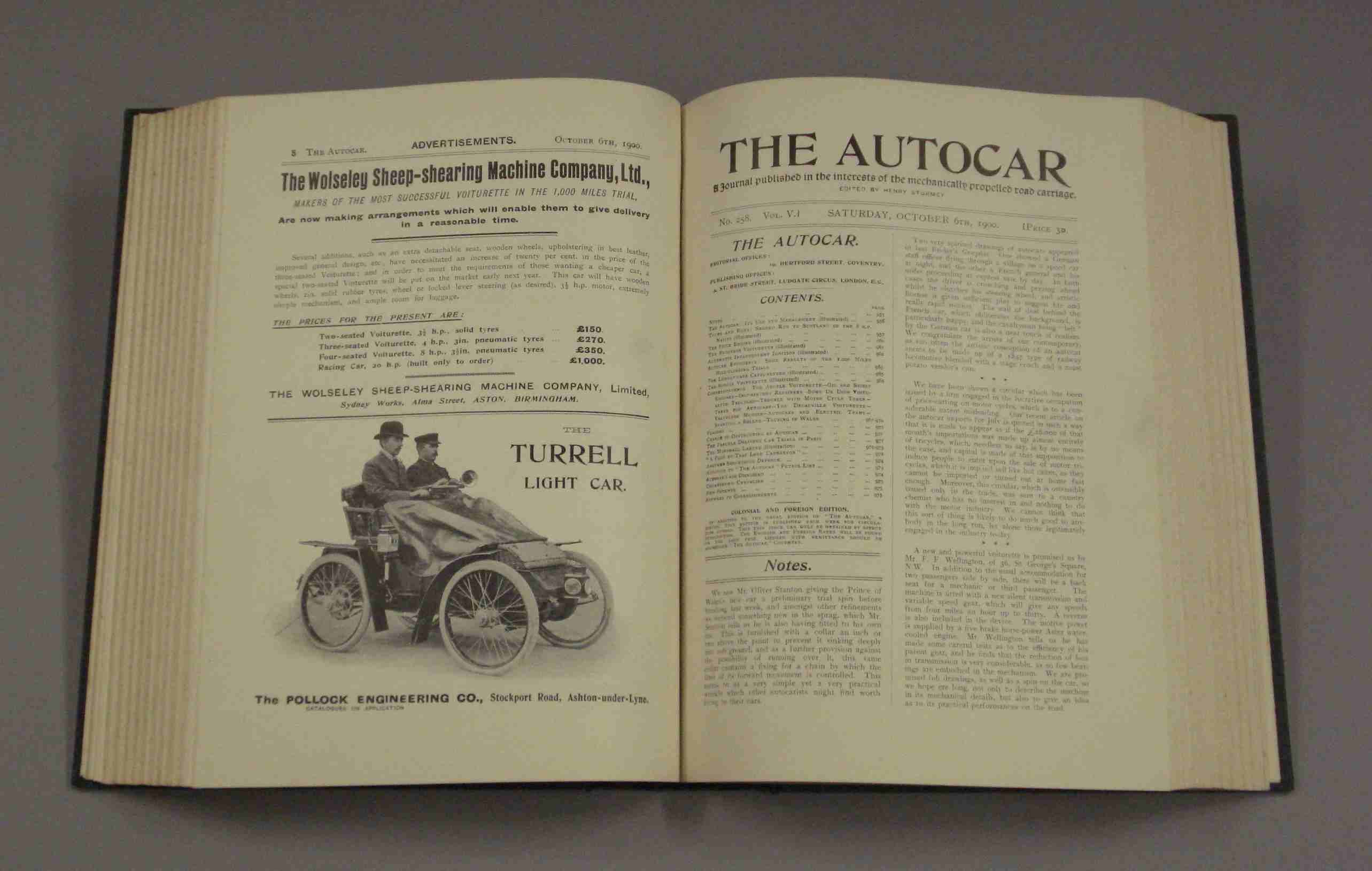 Bonhams Cars : The Autocar Bound Volume V July - Dec 1900,