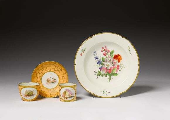 Bonhams : An important Coalport teacup, coffee can and saucer painted ...