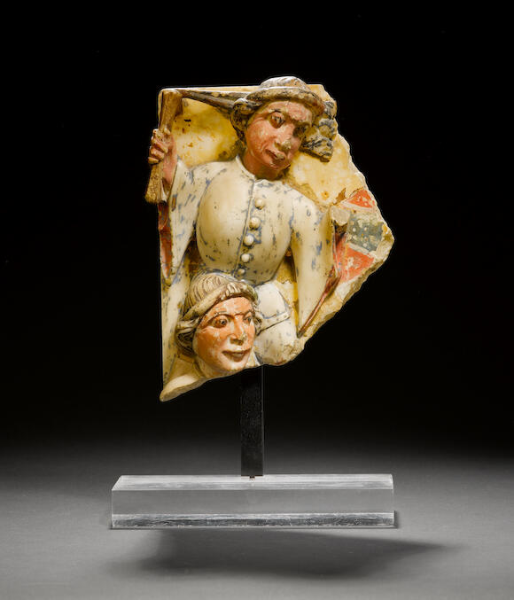 Bonhams : A 15th century Nottingham carved, polychrome and parcel gilt decorated alabaster ...