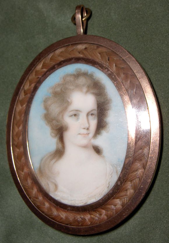 Bonhams : Thomas Hull (British, active 1775-1827) A Lady, wearing white ...
