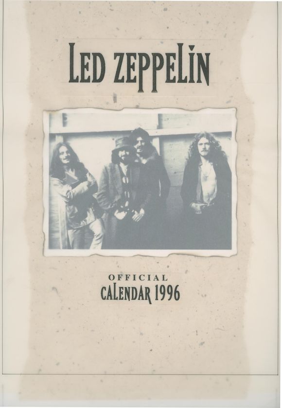 Bonhams : The original Led Zeppelin 1996 Official Calendar artwork,