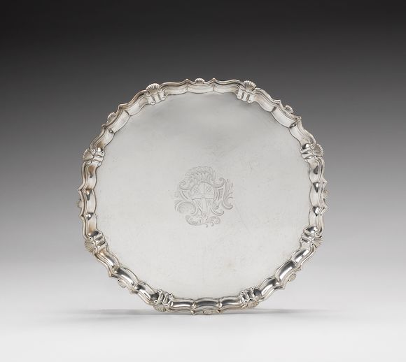 Bonhams : A George II silver shaped-circular salver, by John Tuite ...