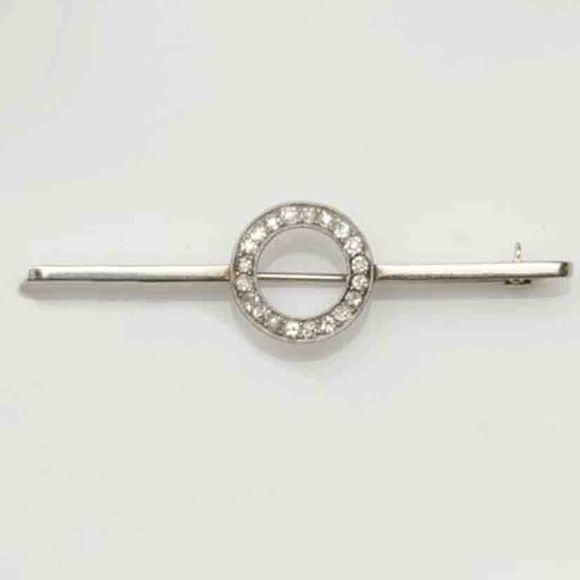 Bonhams : A diamond hoop bar brooch