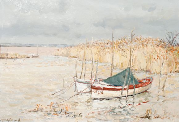 Bonhams : Jean Rigaud (French, 1912-1999) A port scene (Medoc region ...