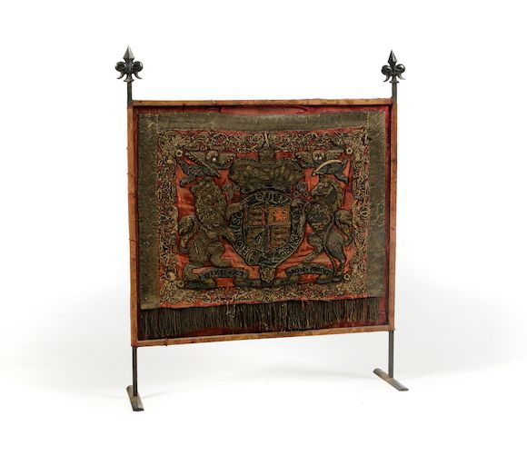 Bonhams : A part 20th century embroidered fire screen